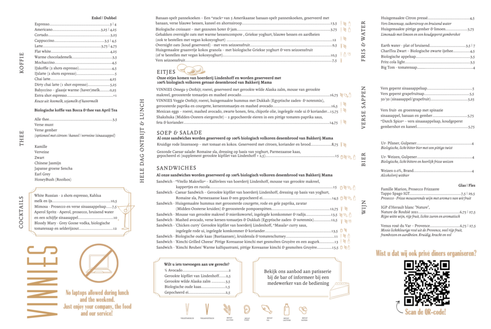 VINNIES | Menu Nederlands